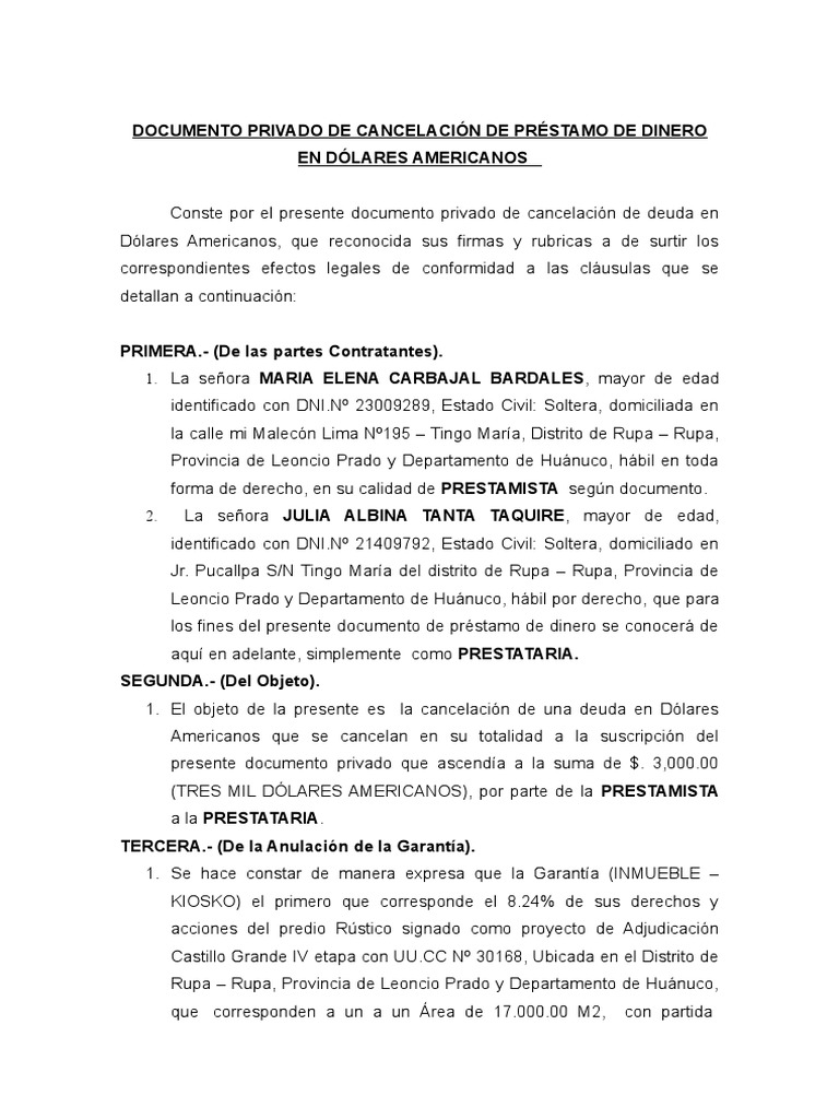 Documento de Cancelación de Deuda | PDF | Gobierno
