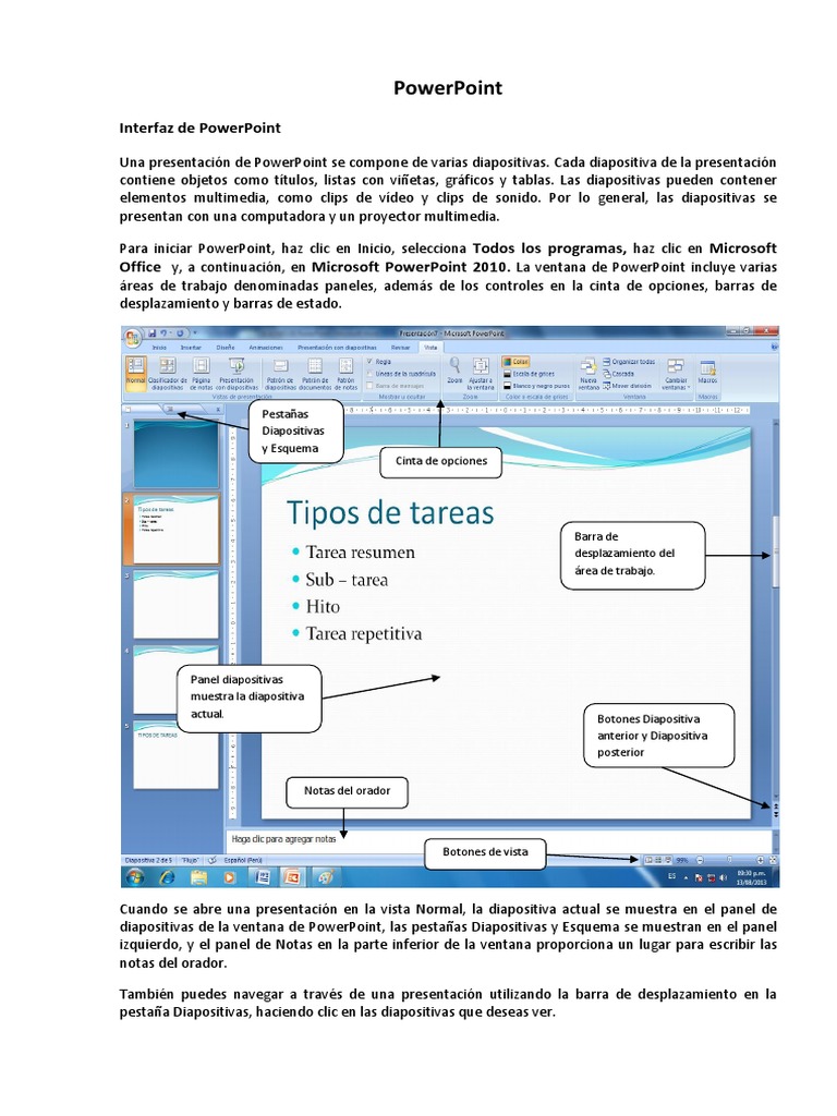Interfaz intuitiva y funcional de PowerPoint: una guía completa | PDF ...