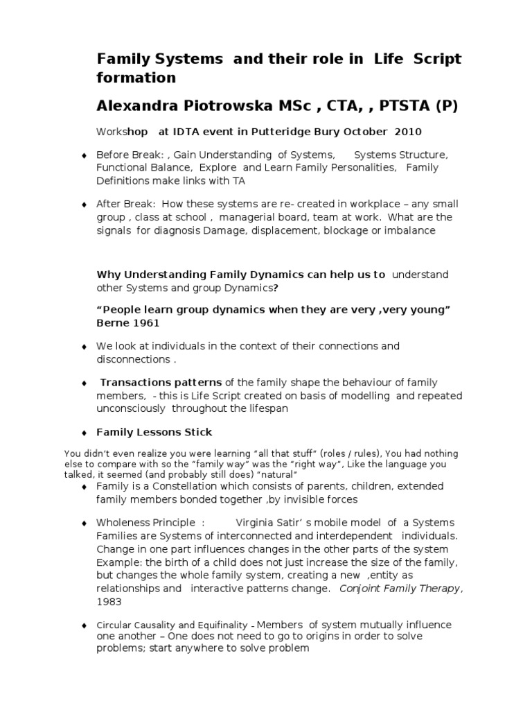 Alexandra Piotrowska Family Systems | PDF | System | Intimate Relationships