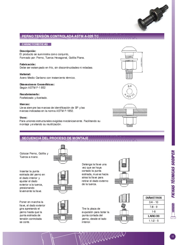 Montaje de Perno TC ASTM A-325 | PDF