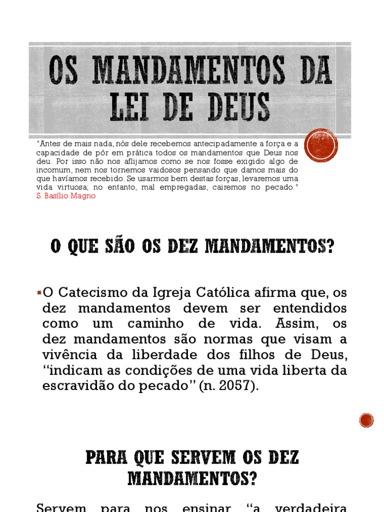 Os Mandamentos Da Lei de Deus | PDF | Castidade | Os Dez Mandamentos