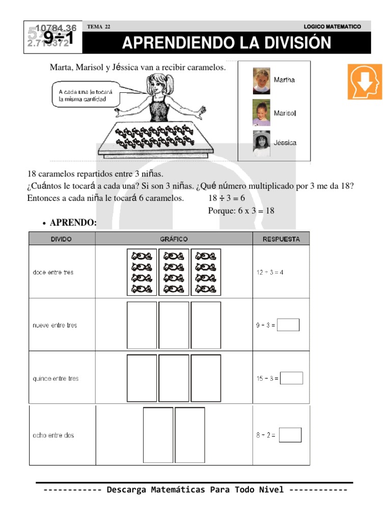 22 Iniciación de La División Segundo Grado de Primaria PDF | PDF ...
