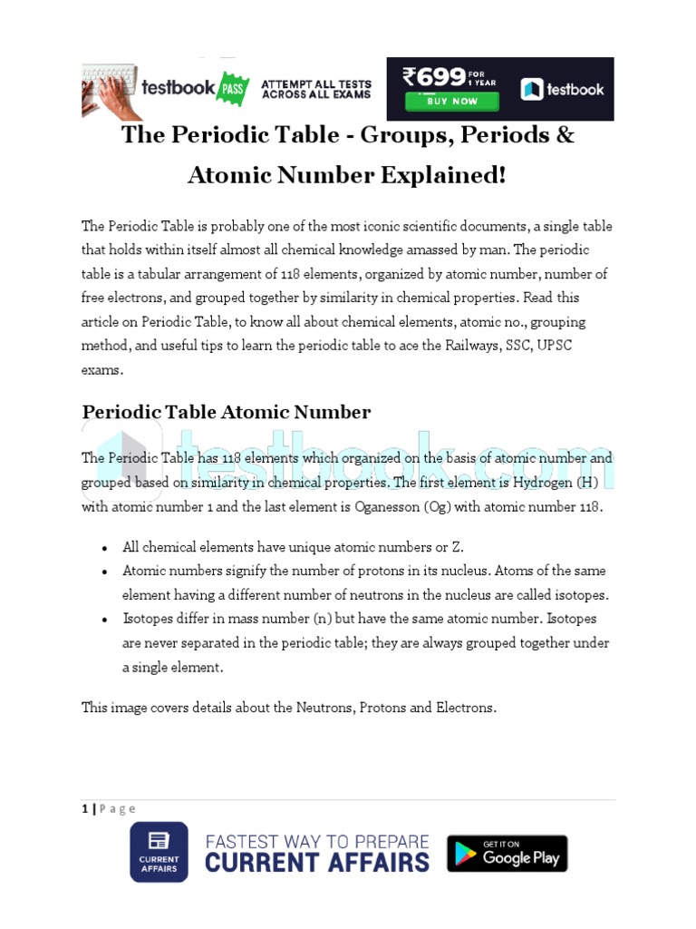 The Periodic Table Groups Periods Atomic Number Explained 7b24244b ...