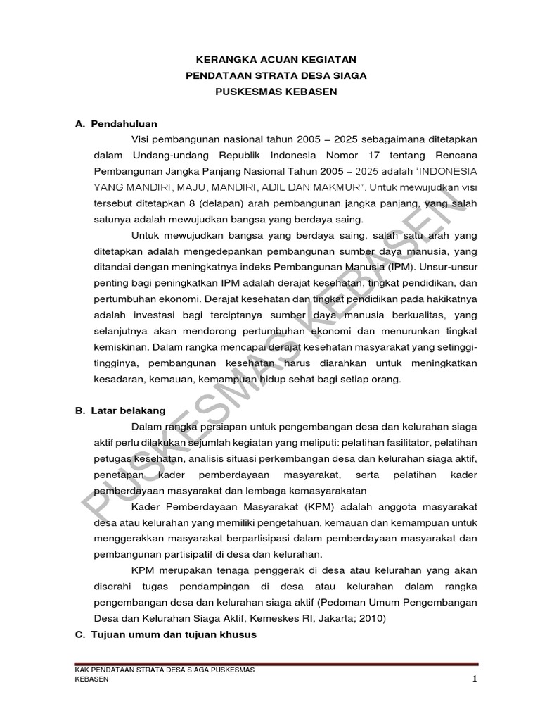 Kak Strata Desa Siaga | PDF