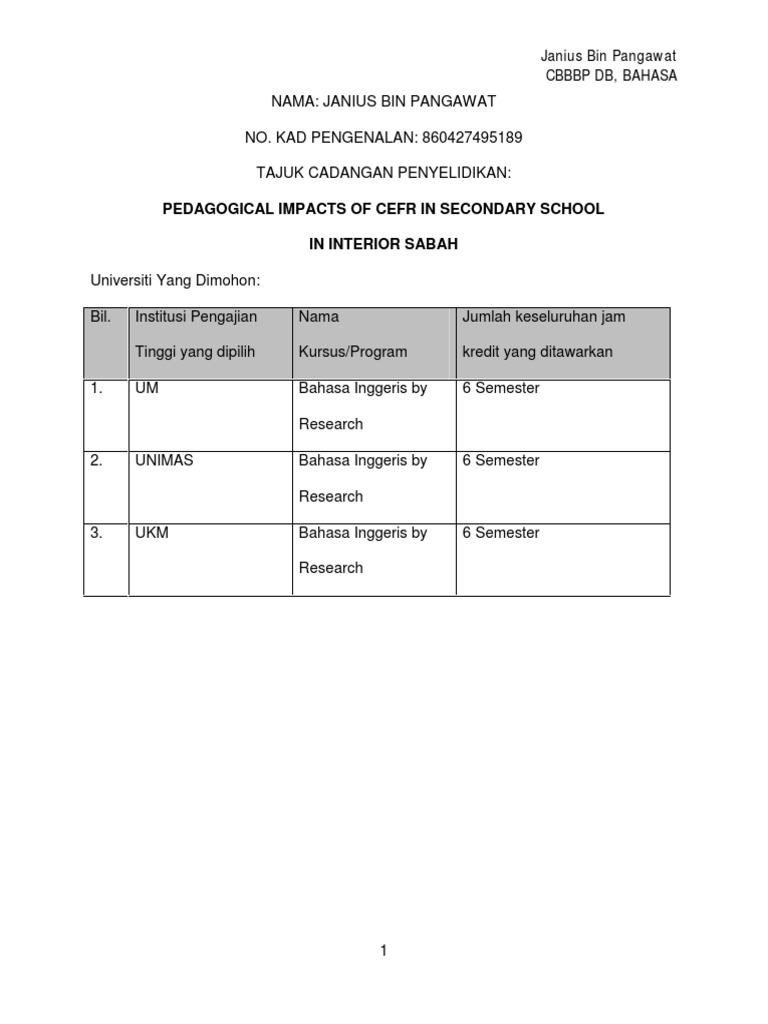 CBBPDB - Janius Bin Pangawat - 860427495189 (HLP Proposal 2019) | PDF ...