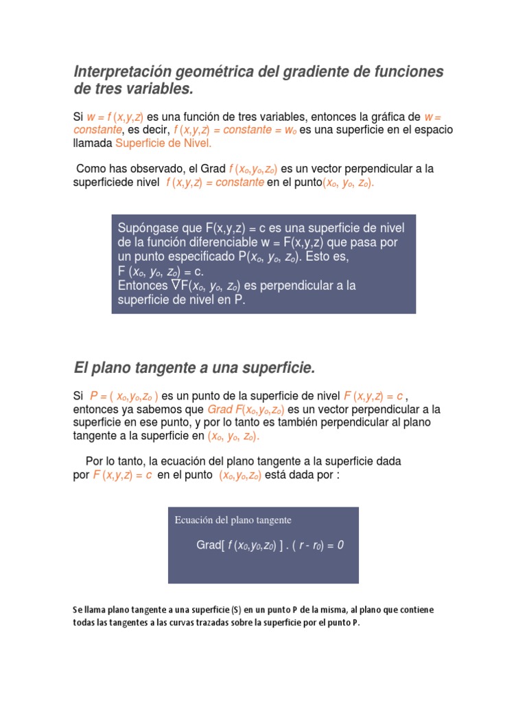 Interpretación Geométrica Del Gradiente de Funciones de Tres Variables | PDF