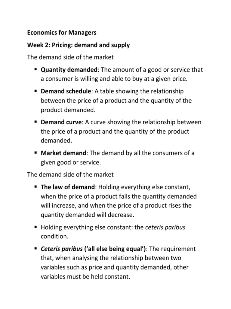 Economics For Managers - Notes | PDF | Supply And Demand | Supply ...