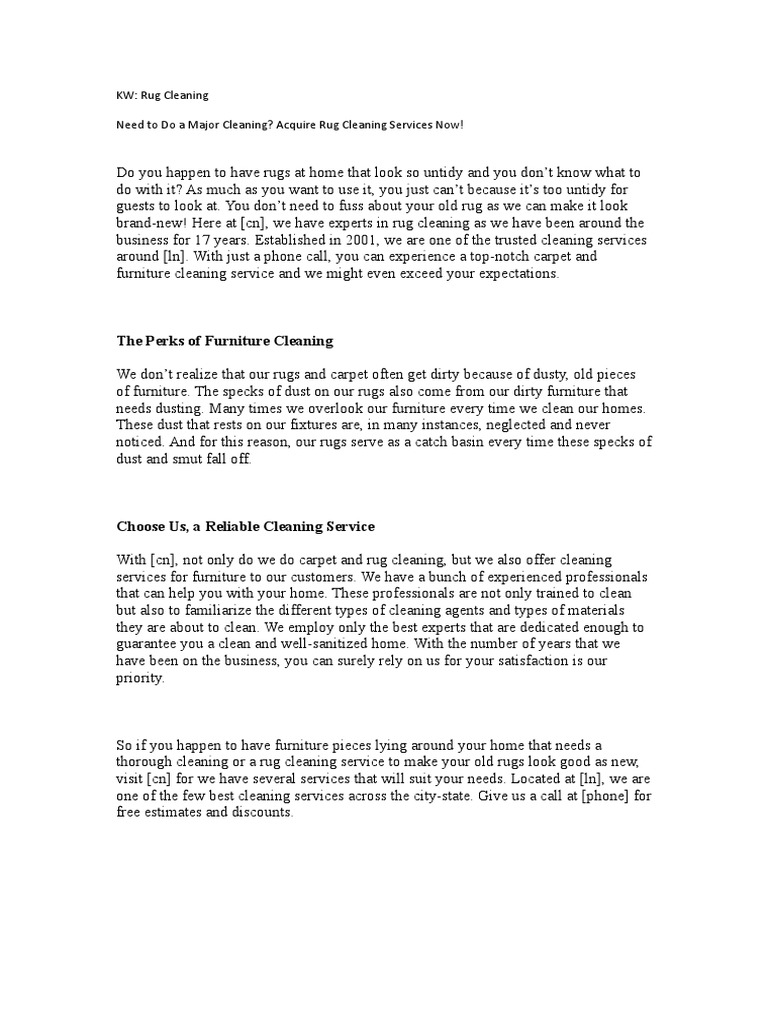 Get Your Rugs Cleaned Like New with Professional Rug Cleaning Services | PDF