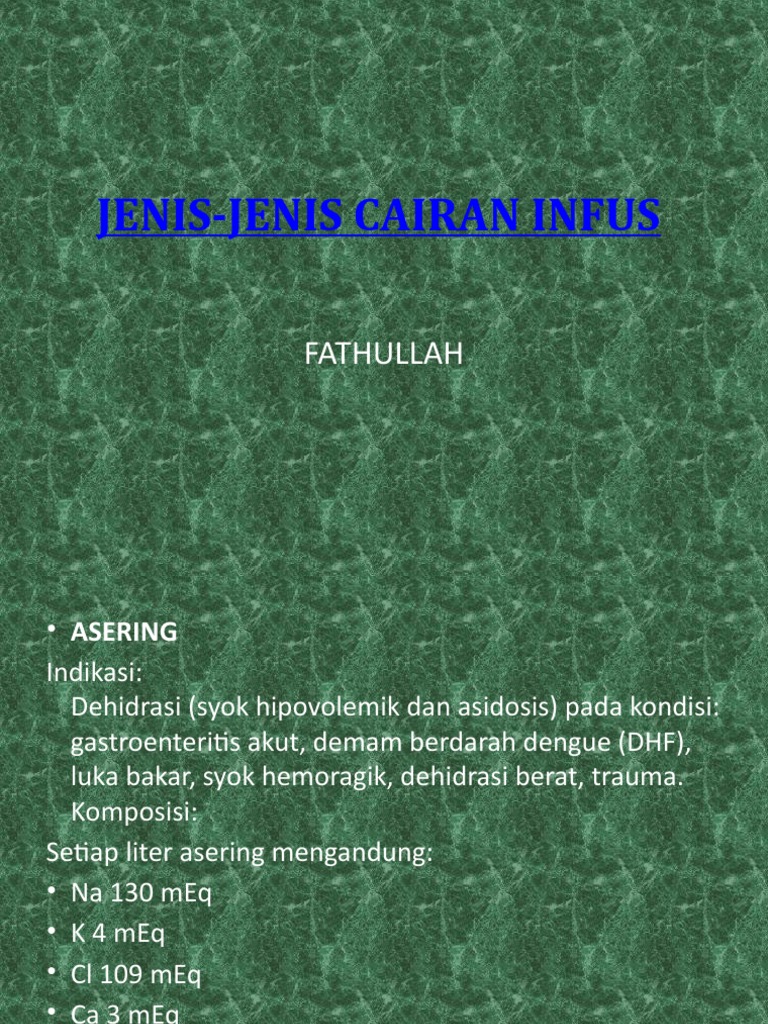 Jenis-Jenis Cairan Infus | PDF