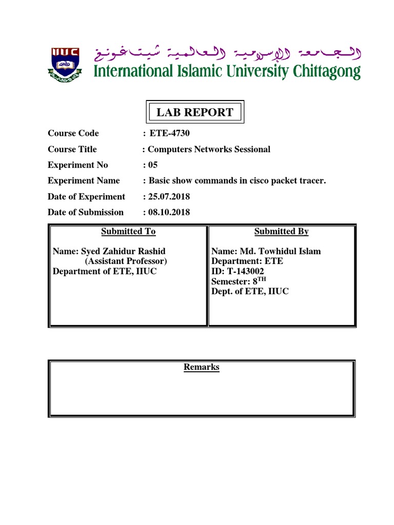 Lab Report | PDF | Internet Protocols | Router (Computing)