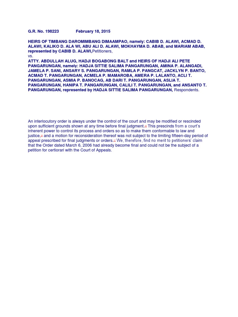 Jurisprudence - Interlocutory Orders | PDF