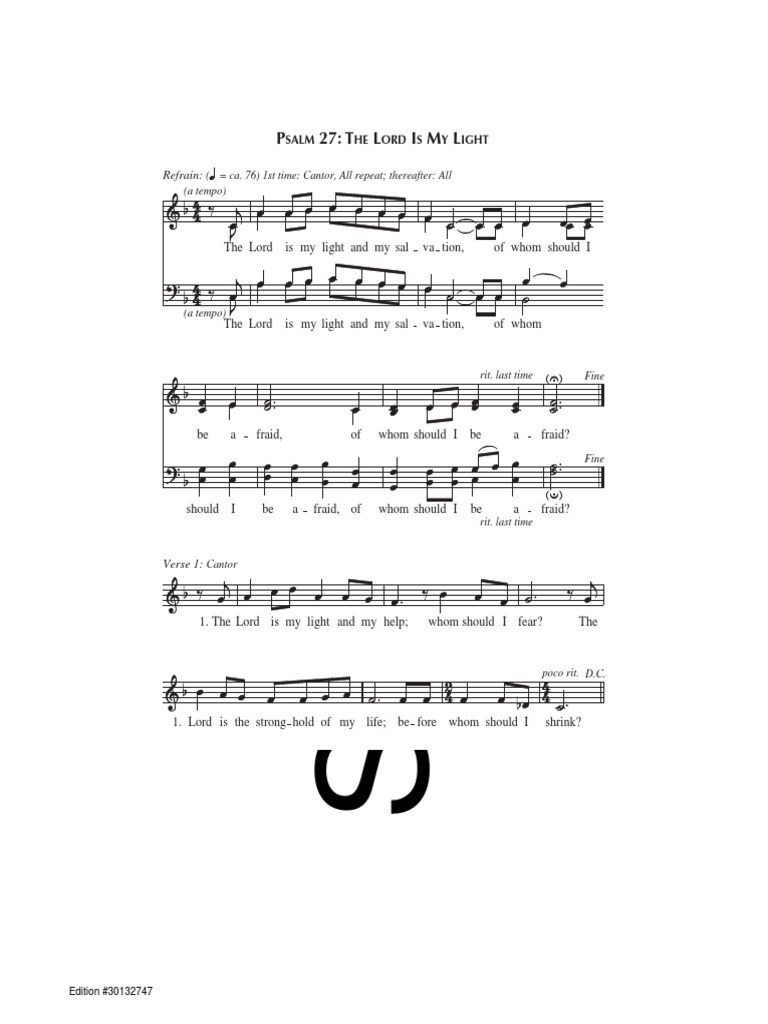 Psalm 27 | PDF | Vocal Music | Christian Music