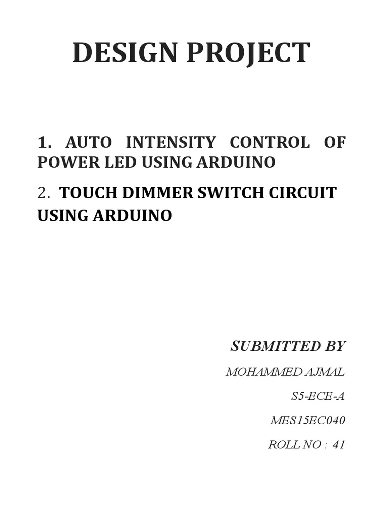 Design Project: 1. Auto Intensity Control of Power Led Using Arduino | Download Free PDF ...