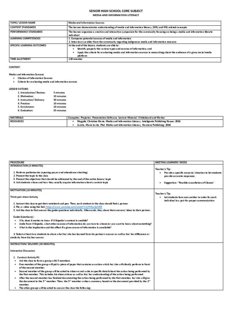Teaching Guide | PDF | Information Literacy | Mass Media
