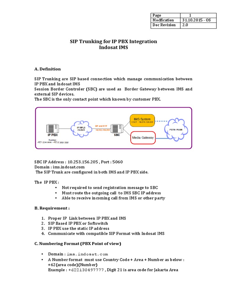 IMS SIP Trunking | PDF | Ip Multimedia Subsystem | Session Initiation Protocol