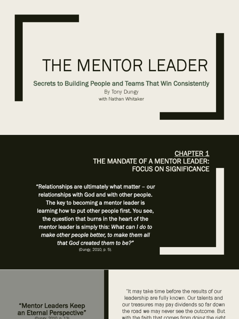 Mentor Leader | PDF | Mentorship | Leadership
