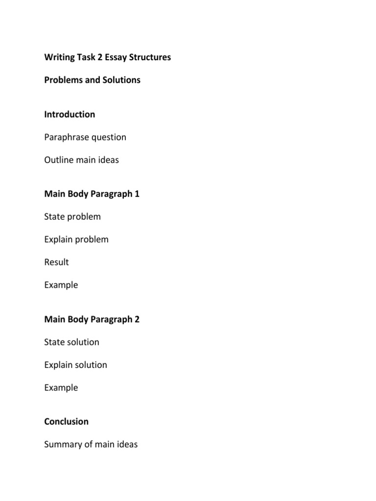 5writing Task 2 Essay Structures Problem and Solution | PDF | Politics ...