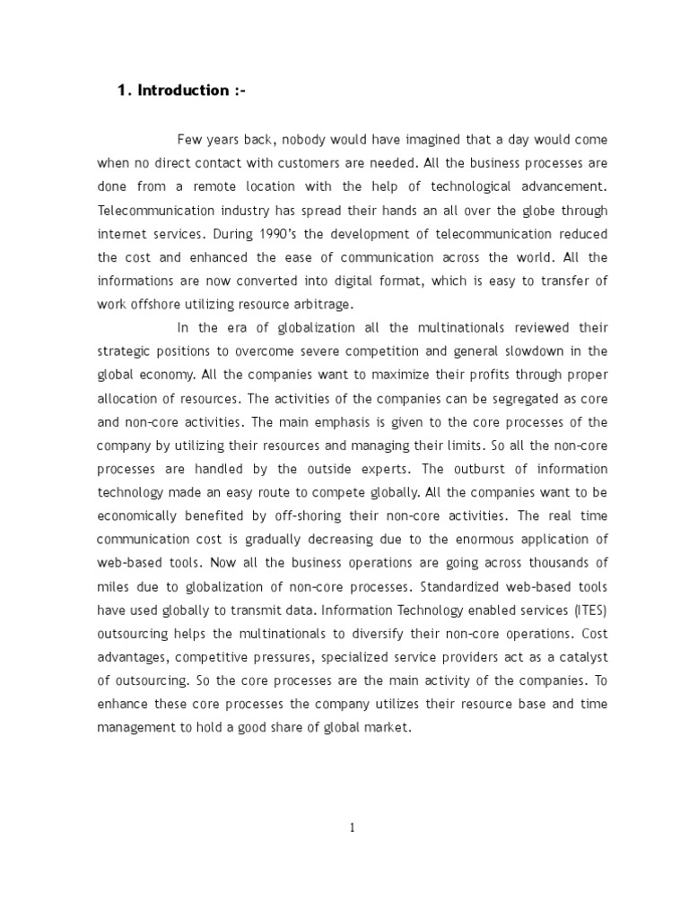 Introduction Bpo | PDF | Offshoring | Outsourcing