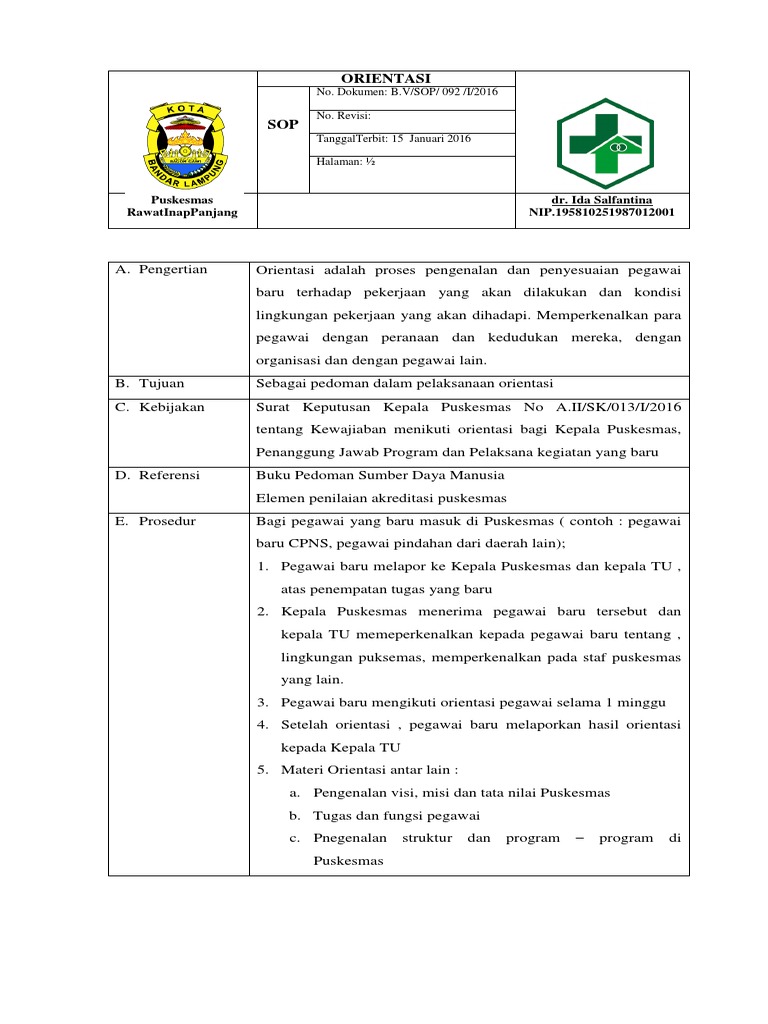 Sop Sosialisasi | PDF