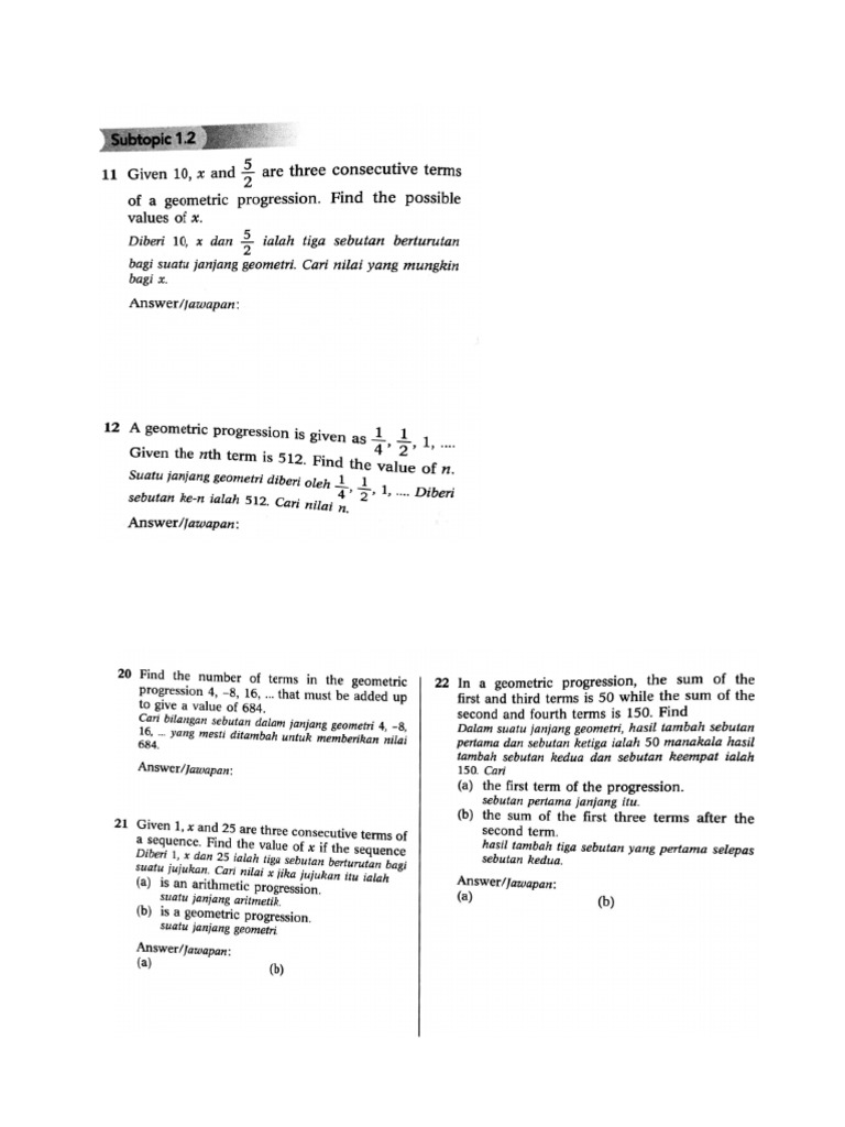 Latihan Janjang Geometri | PDF