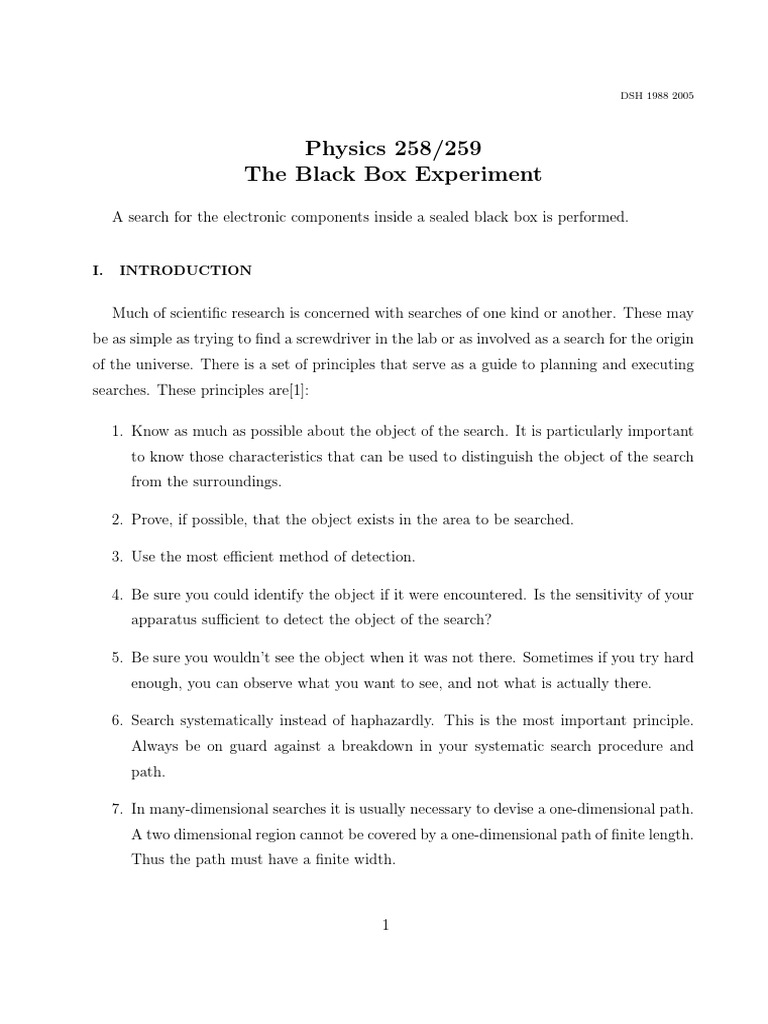 Physics 258/259 The Black Box Experiment | Download Free PDF ...