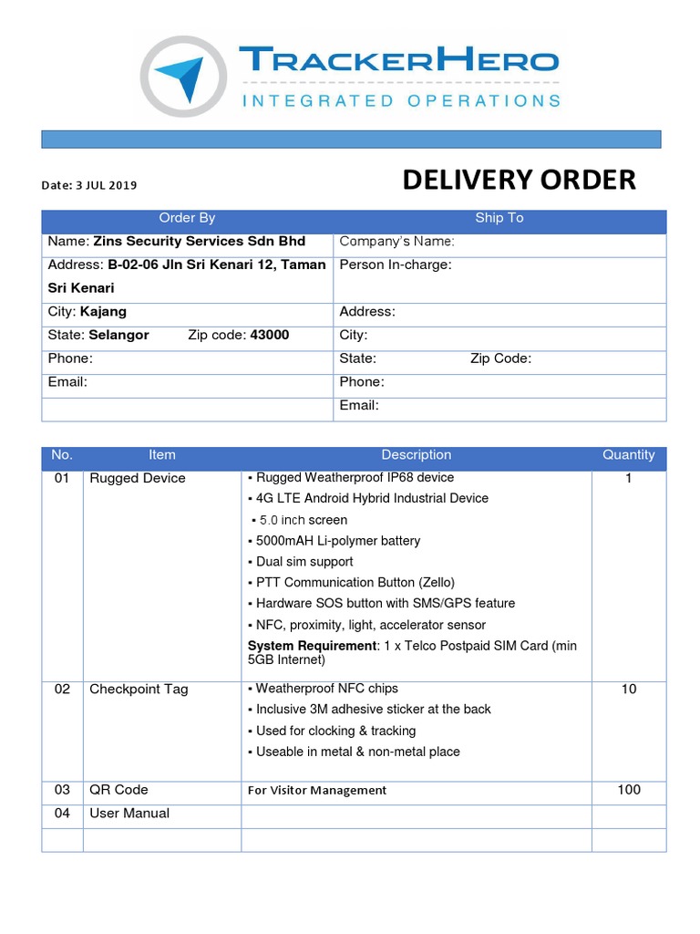 Delivery Order: Order by Ship To | PDF