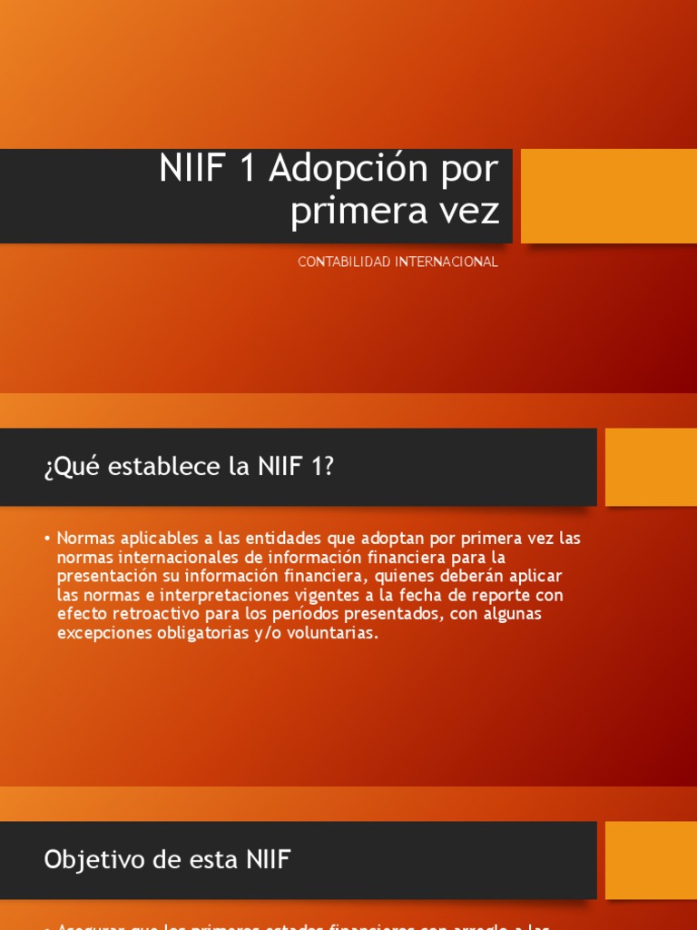 5 NIIF 1 Adopción Por Primera Vez | PDF | normas internacionales de ...