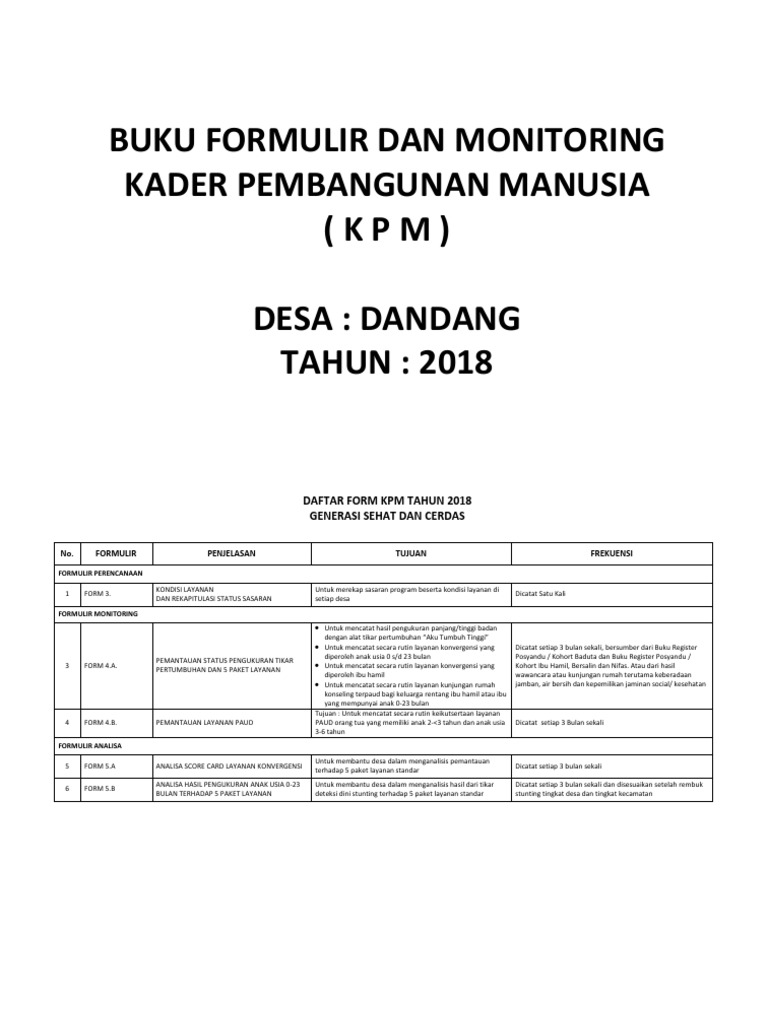 A. Buku Monitoring KPM-HDW (25 MEI) | PDF