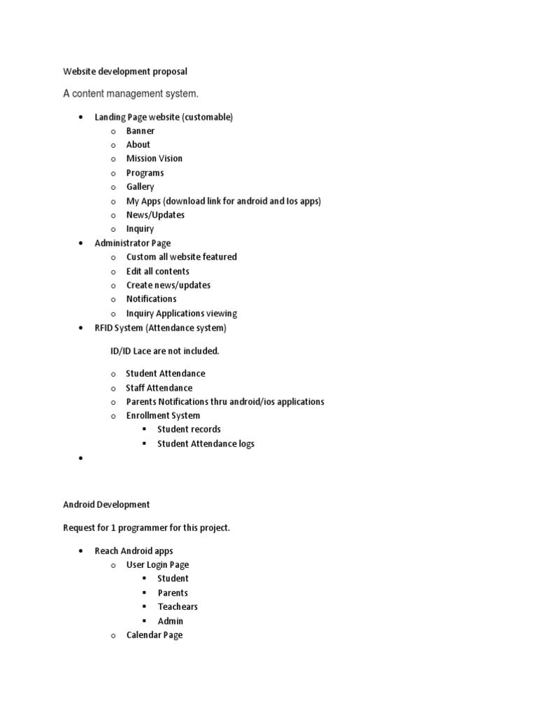 Website Development Proposal | PDF