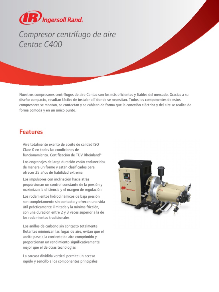 Compresor Centrífugo de Aire Centac C400 PDF | PDF | Ingeniería de ...