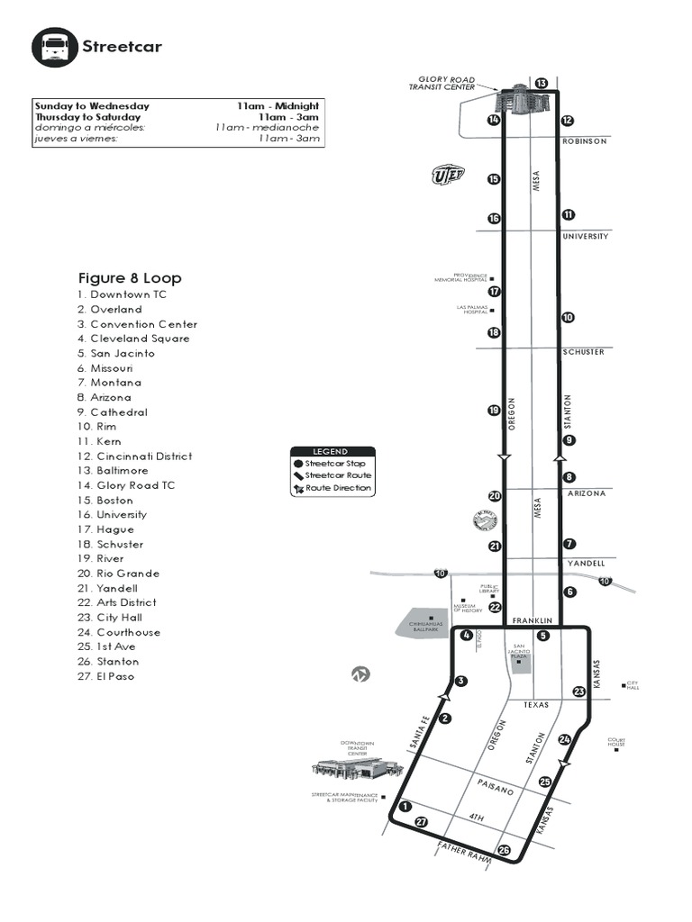 Streetcar Map | Download Free PDF | El Paso | Light Rail