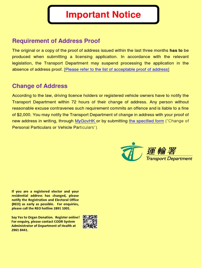 Address Proof for Driving Licence Applications | PDF | Driver's License ...