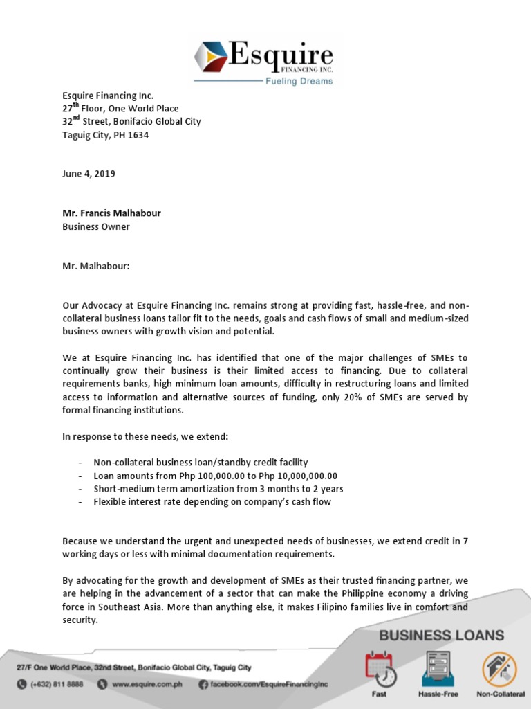 Loan Proposal Sample | PDF | Loans | Credit