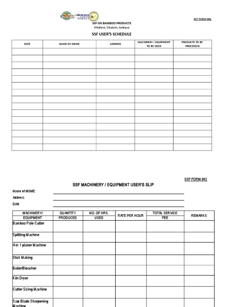 Bamboo Products Equipment Usage | PDF | Equipment | Manufactured Goods