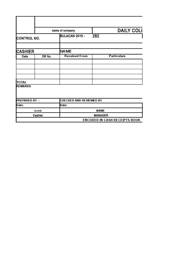 Daily Collection Template | PDF