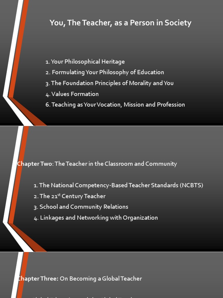 1.0 You, The Teacher, As A Person in Society | PDF | Philosophy Of ...
