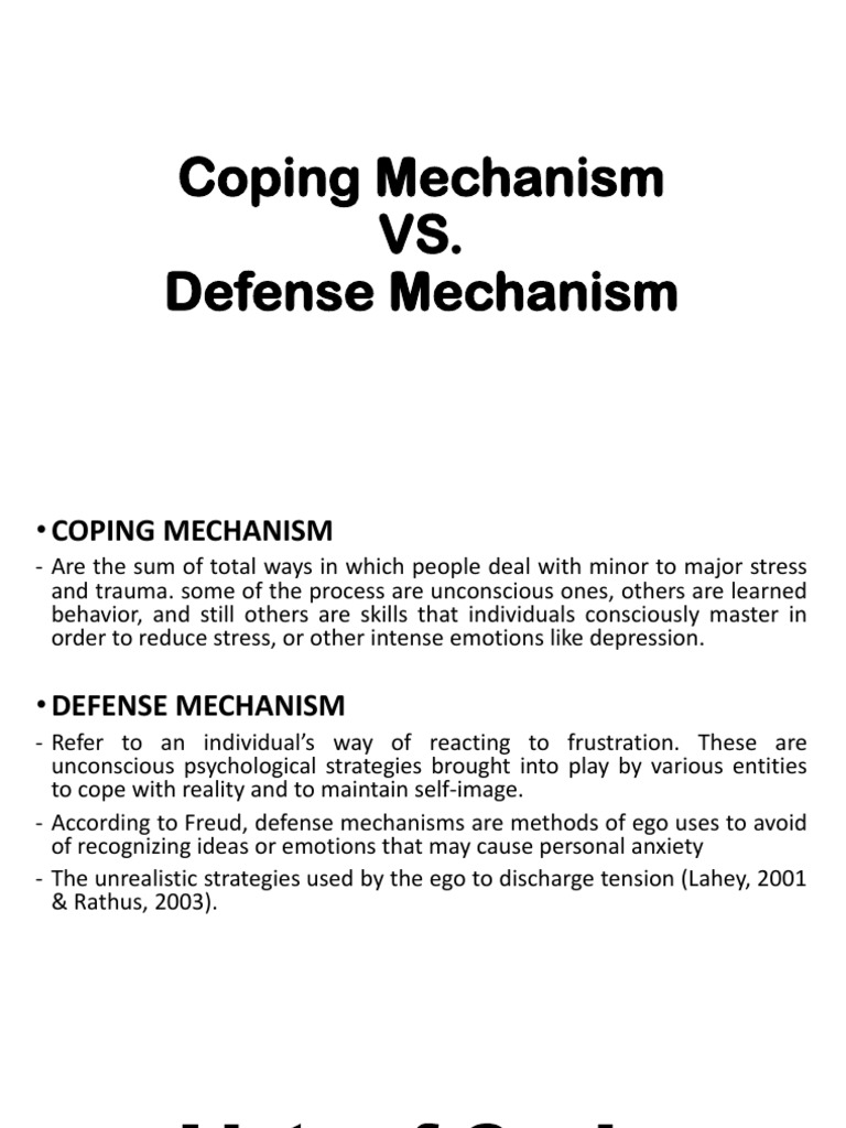 Coping Mechanism To Be Continue 01 | PDF | Id | Coping (Psychology)