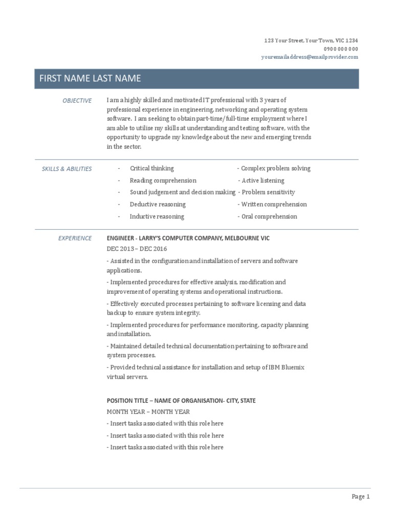 IT Professional Resume Overview | PDF | Operating System | Software