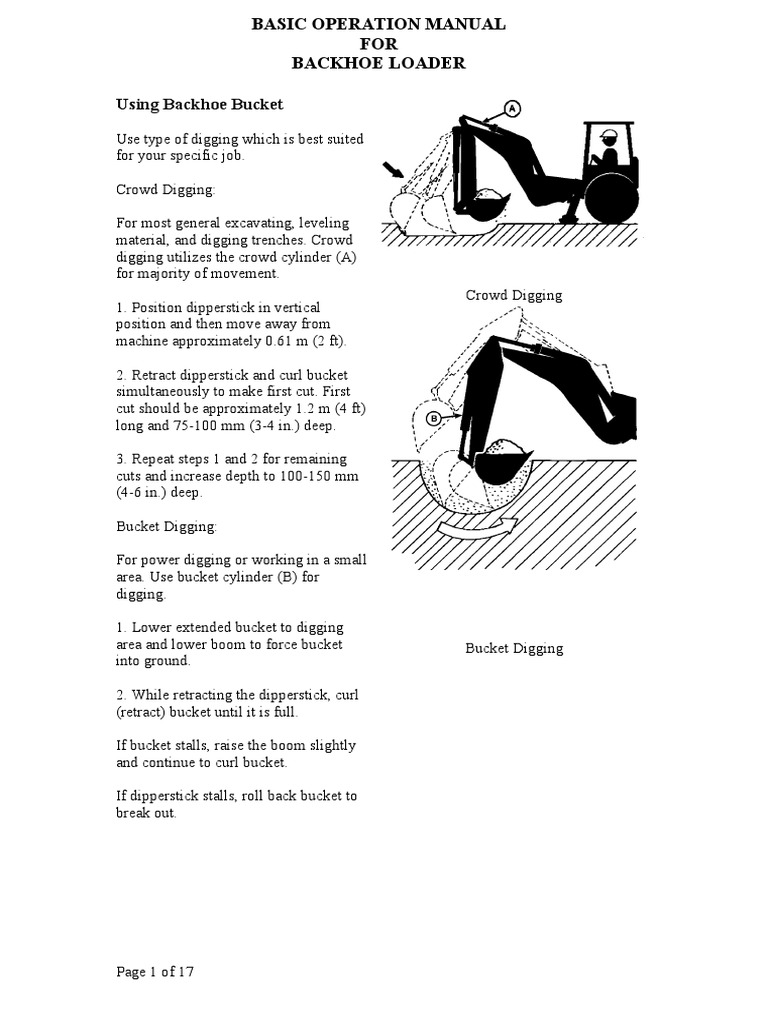 Backhoe Loader Basic Operation Manual PDF | PDF | Loader (Equipment) | Truck