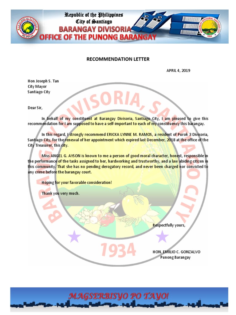 Recommendation Letter | PDF | Virtue | Government