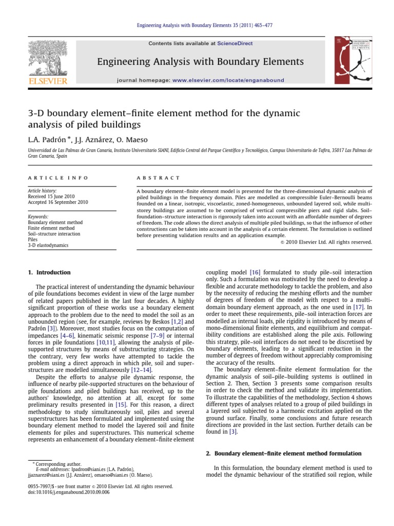 3-D Boundary Element Soil Structure Interaction | PDF | Matrix ...