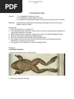 Frog Dissection Lab Report Student | PDF | Frog | Anatomical Terms Of ...