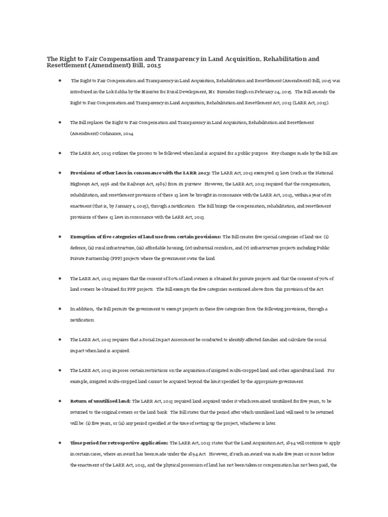 The Right To Fair Compensation and Transparency in Land Acquisition ...