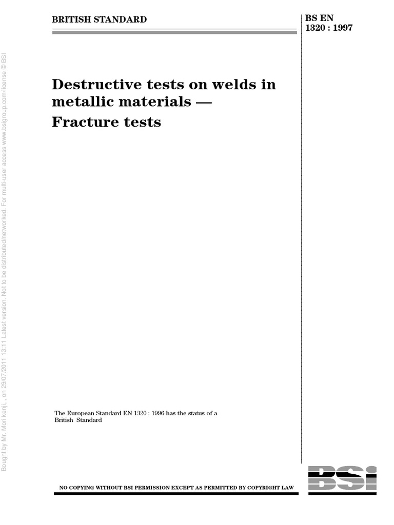 BS en 1320 1997 PDF | PDF | Welding | Construction