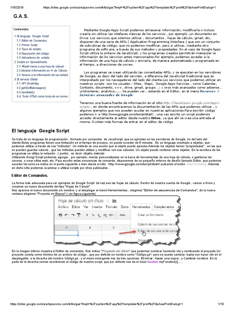 Google Script | PDF | Script Java | Objeto (informática)