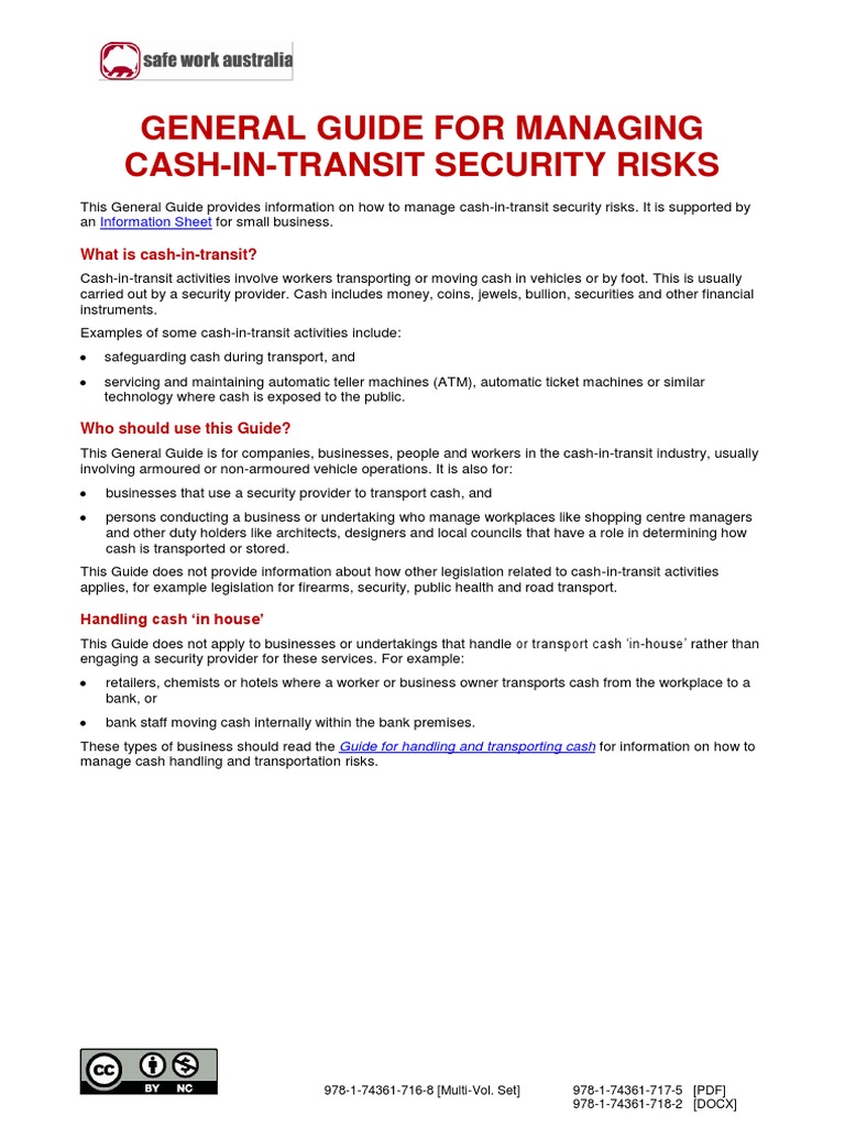 Cash in Transit Guide | PDF | Emergency Management | Occupational ...
