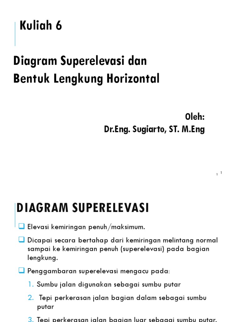 Kuliah 6-Diagram Superelevasi Dan Bentuk Lengkung Horizontal | PDF