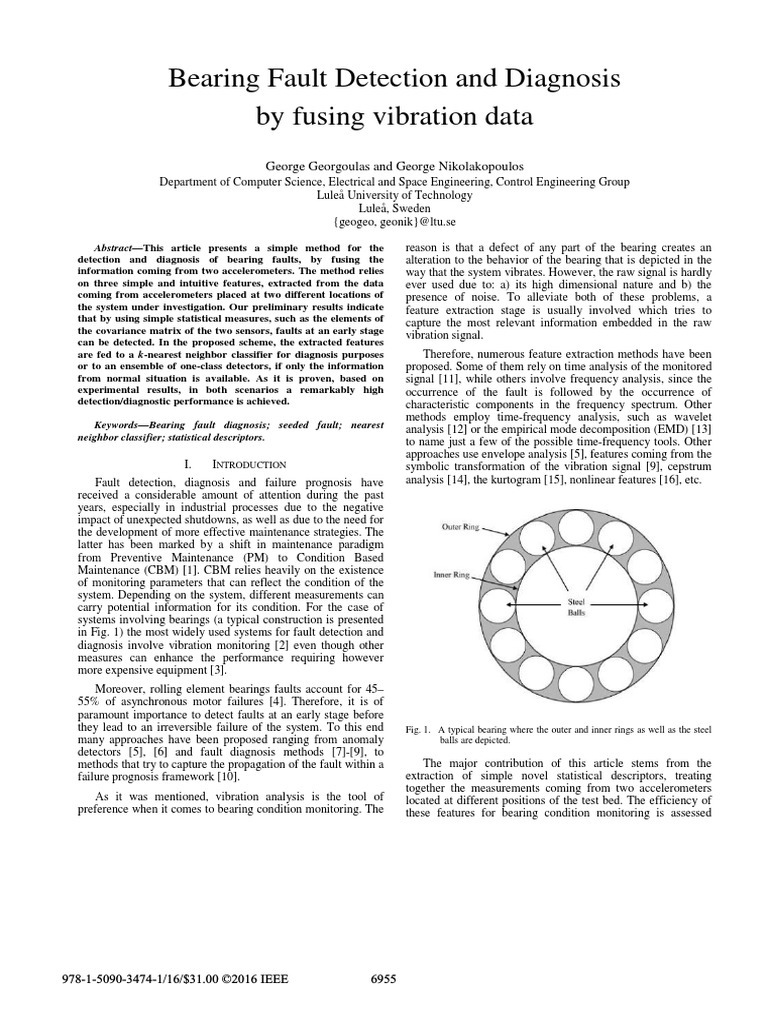 Bearing Fault Detection and Diagnosis | PDF | Principal Component Analysis | Applied Mathematics