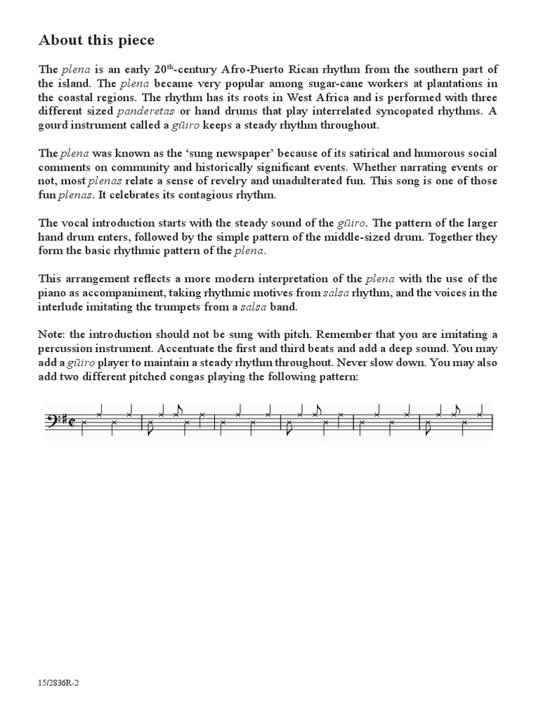Plena Coro | PDF | Rhythm | Latin American Music