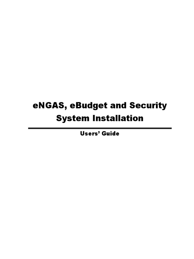ENGAS, EBudget, Security System Installation | PDF | User (Computing ...